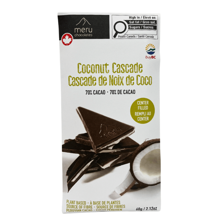 Meru Chocolates Coconut Cascade Chocolate Bar - 60g – Vegan Supply