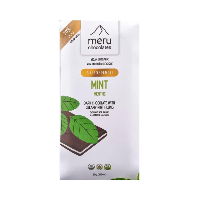 Meru Chocolates Mint Filled Chocolate Bar - 60g – Vegan Supply