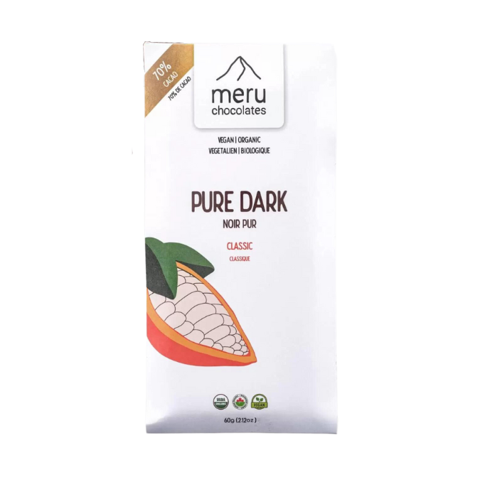 Meru Chocolates Velvet Dark Chocolate Bar - 60g – Vegan Supply